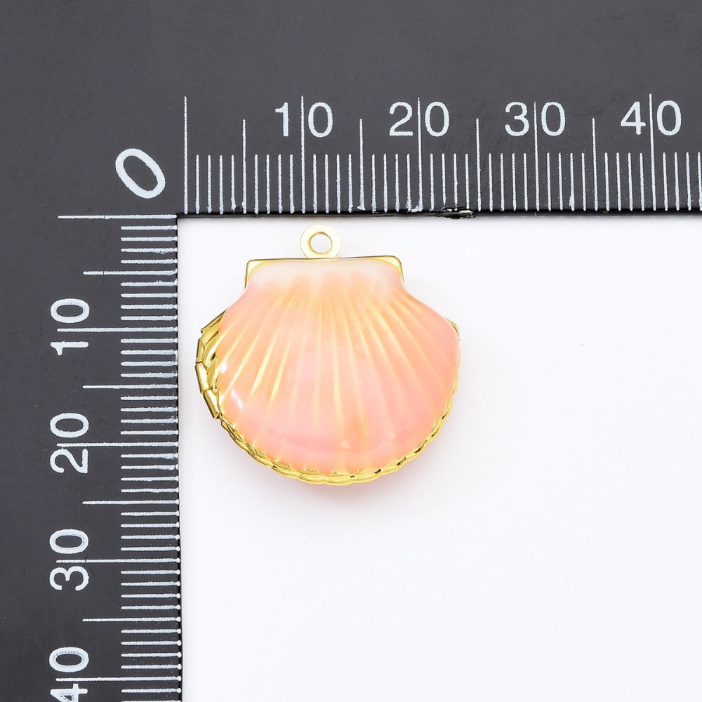 Dainty Teal and Magenta Openable Clam Shell Locket Pendant, Gold Filled ...