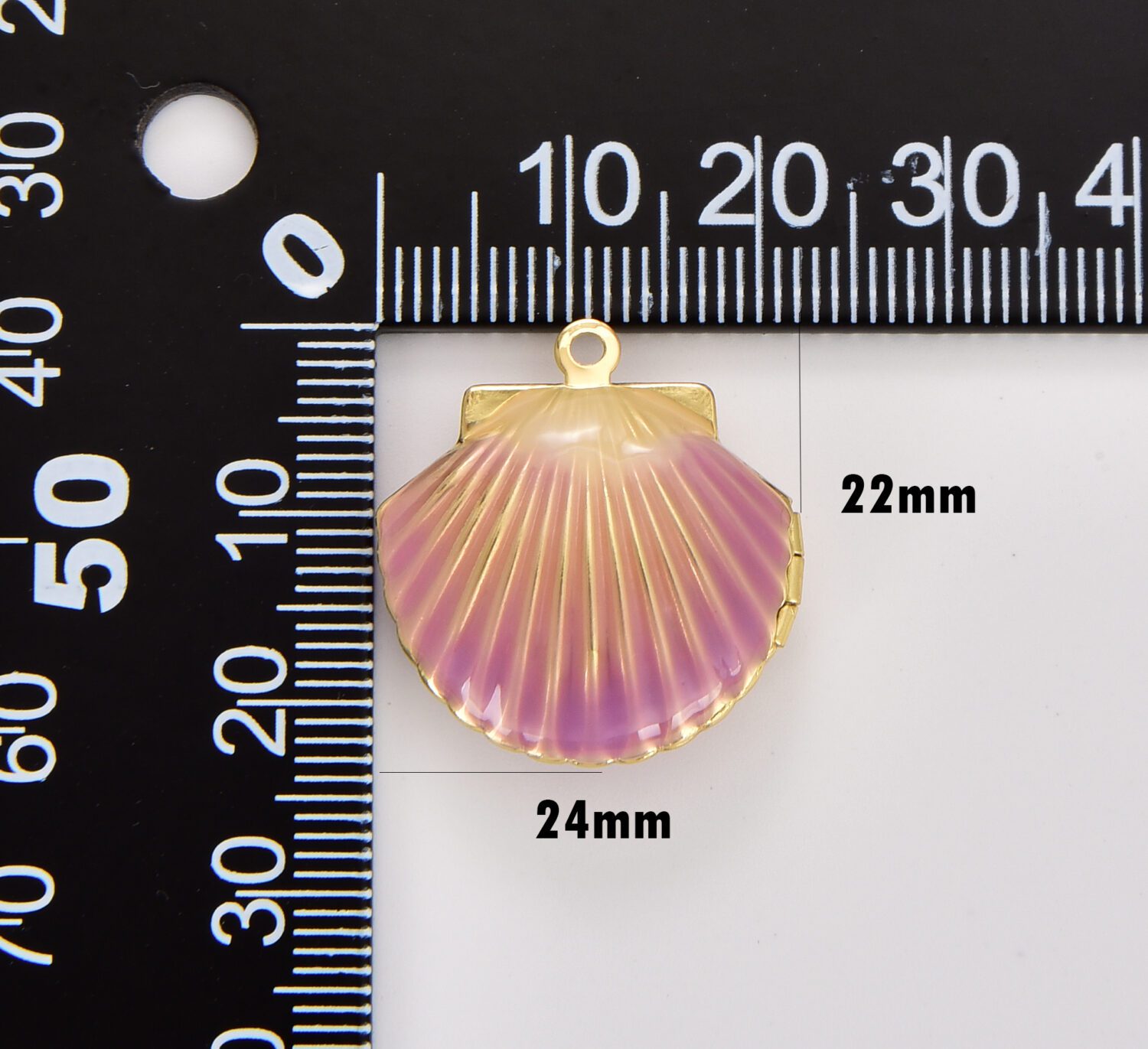 Dainty Teal and Magenta Openable Clam Shell Locket Pendant, Gold Filled ...
